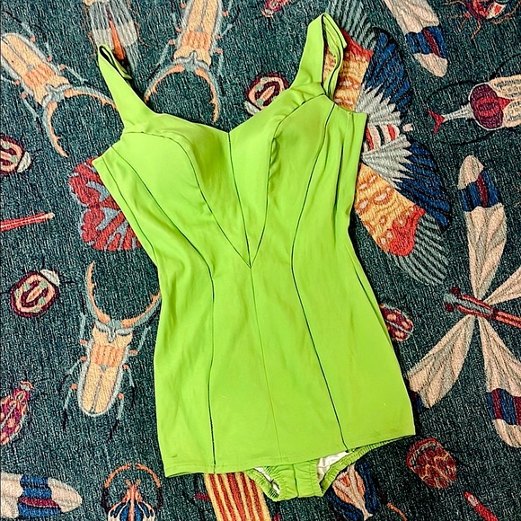 Catalina | Swim | Vintage 95s Catalina California Lime Green Peekaboo ...